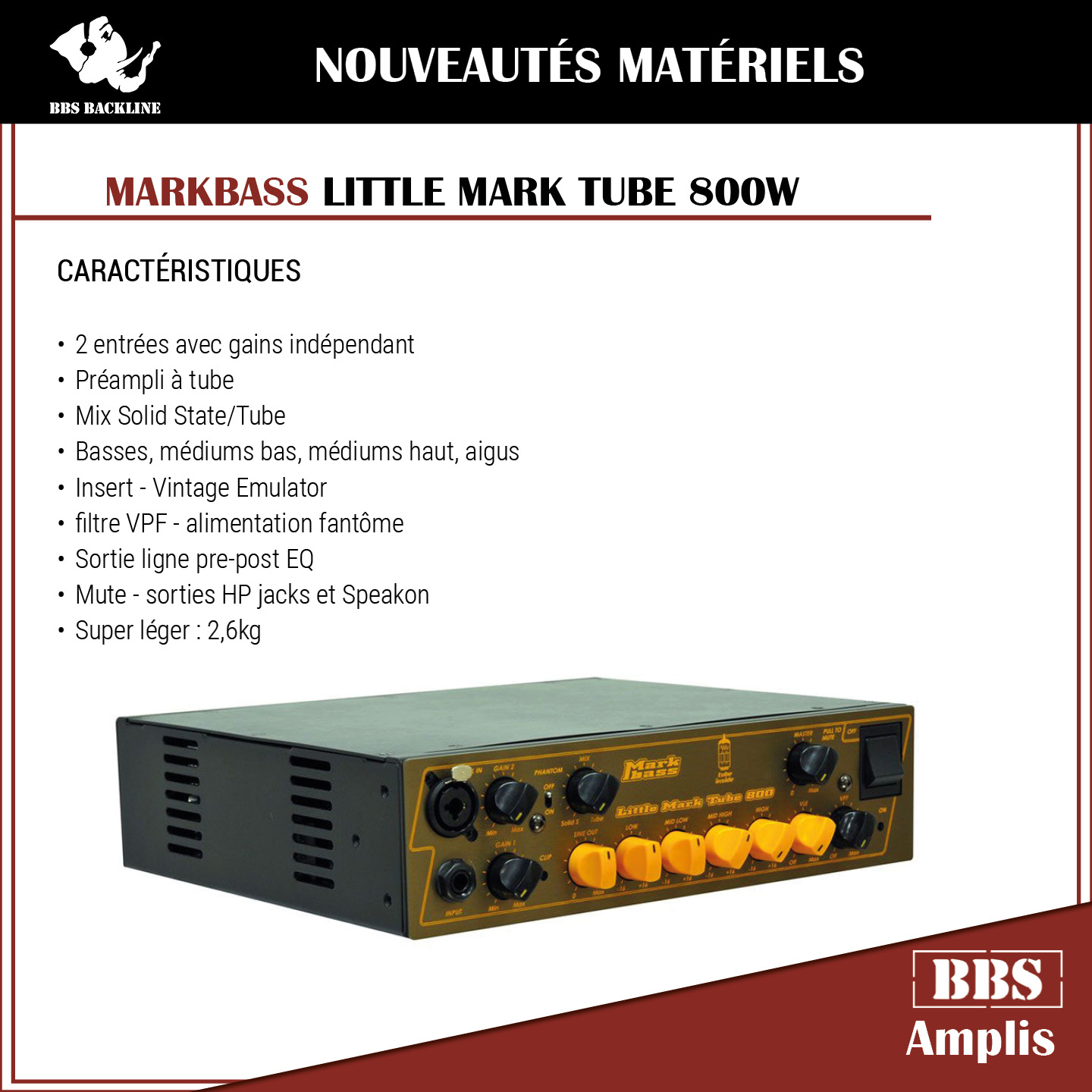 MARKBASS Ampli Little Mark Tube 800W – BBSBackline